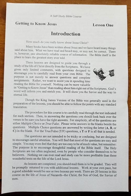 Getting to Know Jesus Bible Correspondence Course Lessons 1-20 | Glad ...