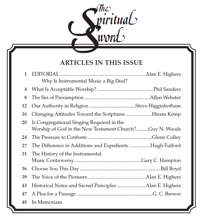 Spiritual Sword Church Music: Again V55 No 1 | Glad Tidings Publishing