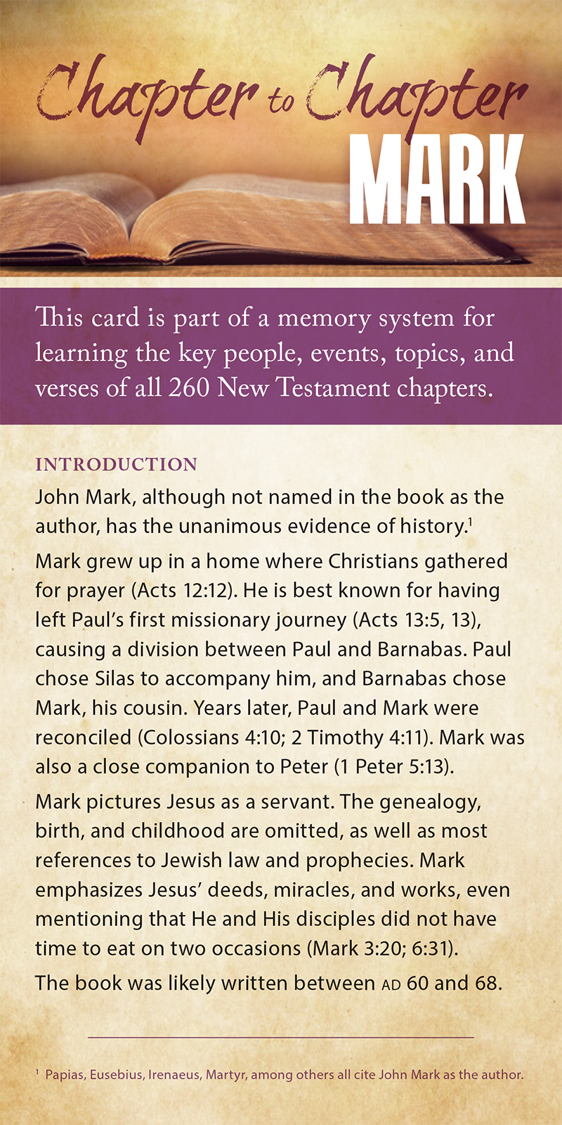 Chapter to Chapter - Mark (Pack of 10) Info-Cards or Oversize Bookmarks ...