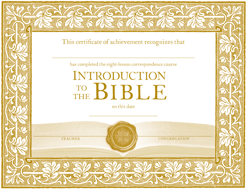 Introduction to the Bible: Certificates of Completion (Pack of 10 ...